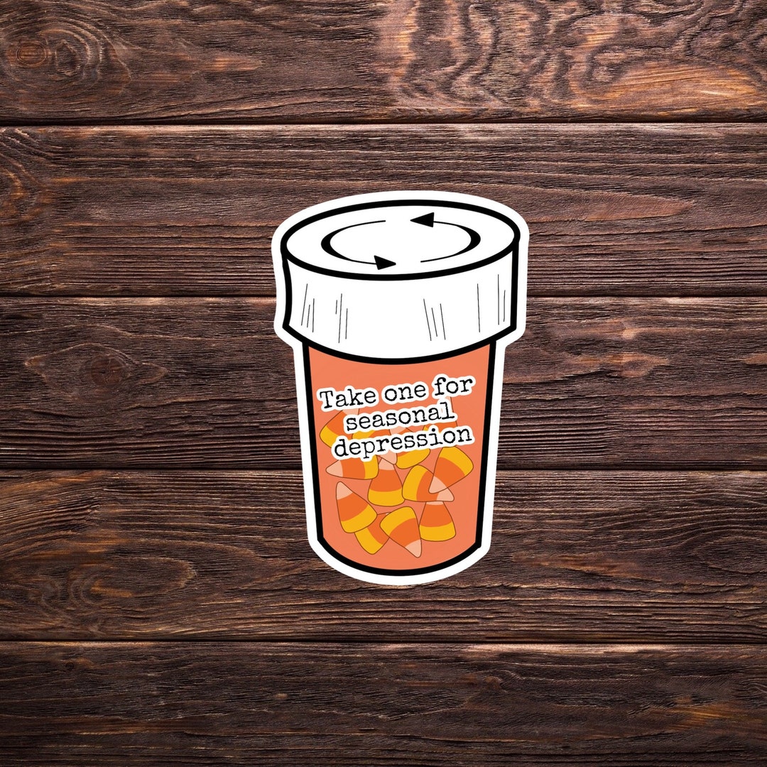 Seasonal Depression Sticker Candy Corn Sticker Funny Halloween Sticker ...