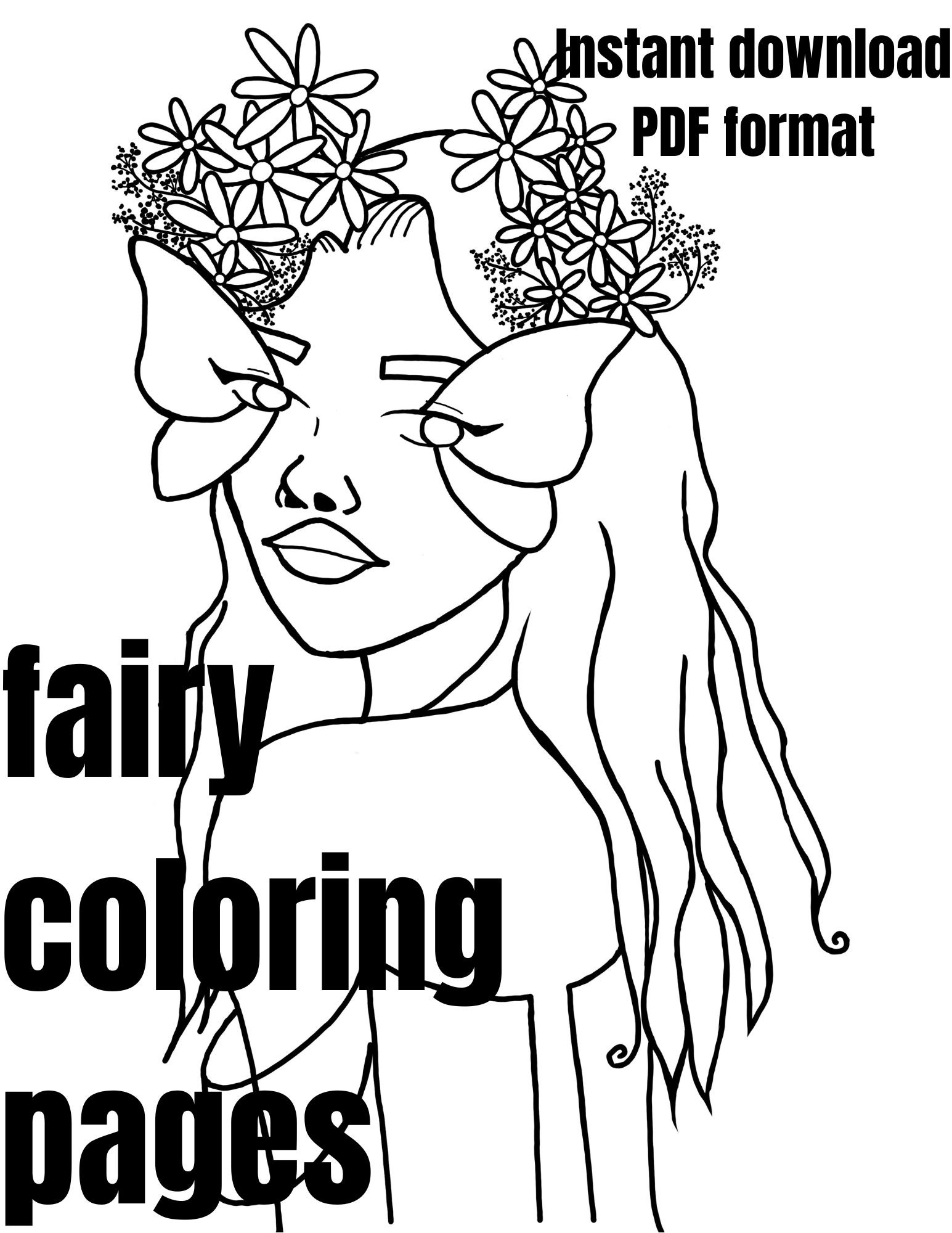 Fairy Coloring Page Bundle - Etsy