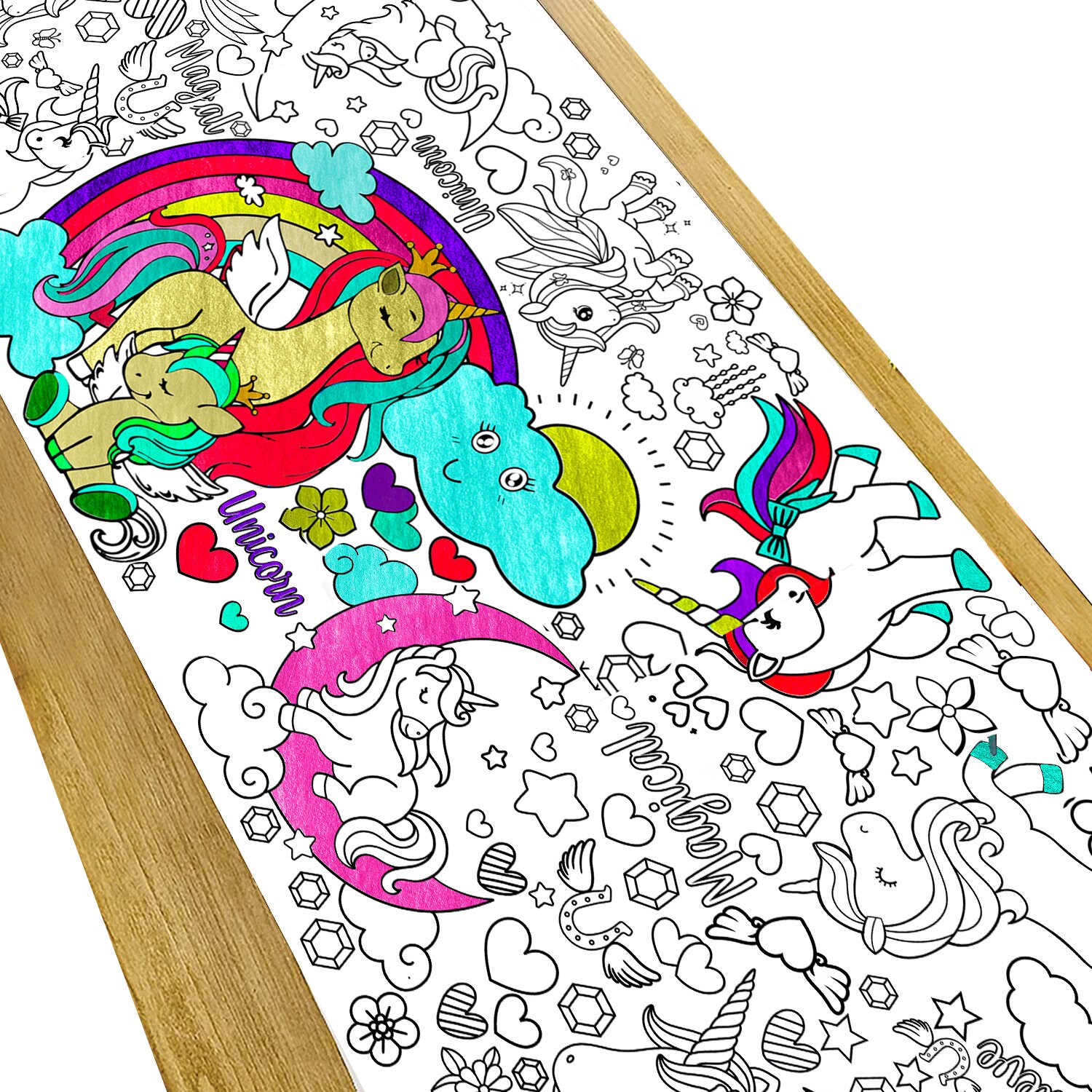LARGE COLORING POSTER Home School Unicorn Poster for Kids - Etsy
