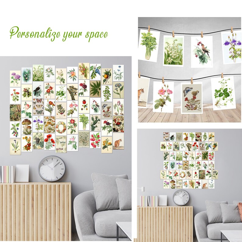 50 Pcs Cottagecore Wall Collage Kit Cottagecore Room Bedroom Etsy