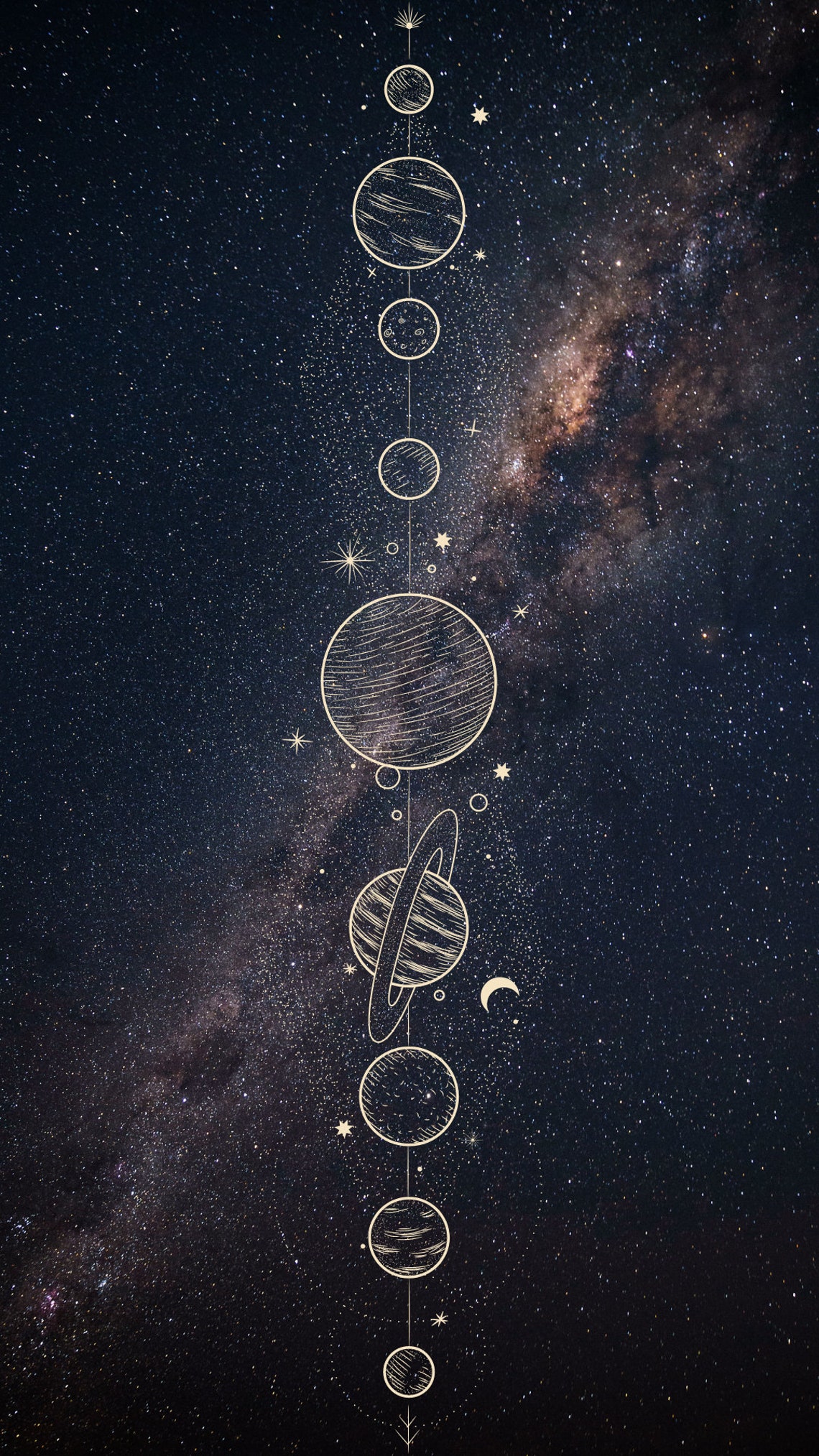 Solar System Wallpaper - Etsy