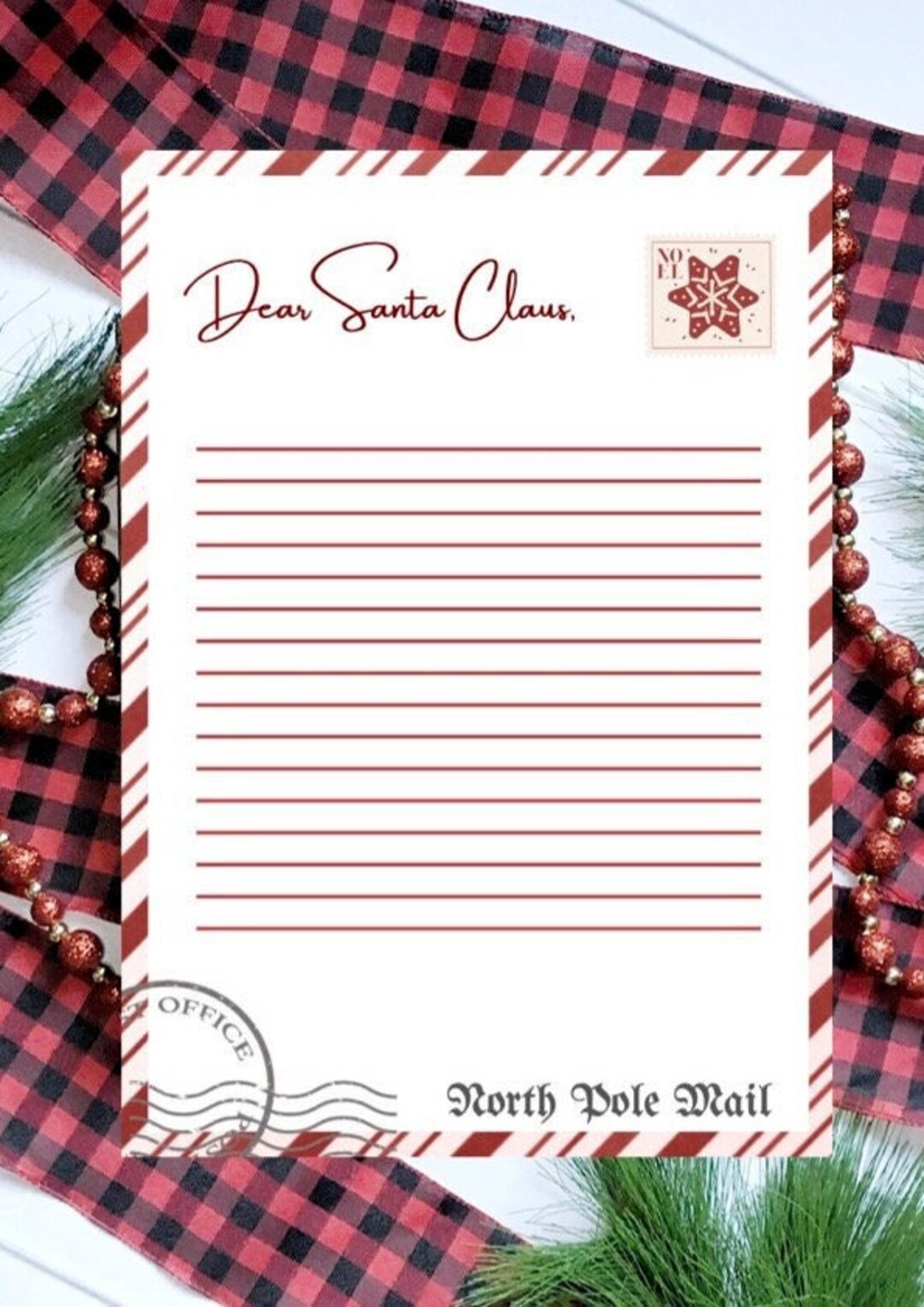 Letter to Santa, Dear Santa, PRINTABLE, Digital Download, Christmas ...