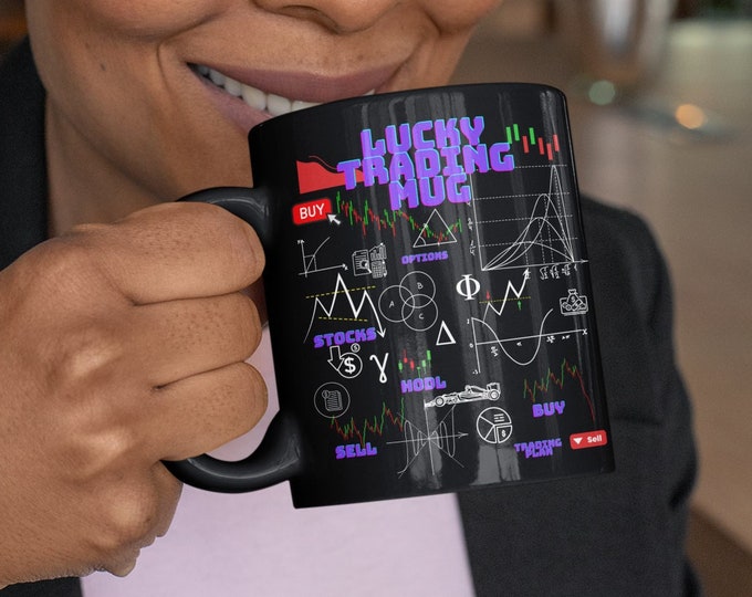 Lucky Trading Mug, Black Mug, Gift for the Stock Market, Crypto Mug ...