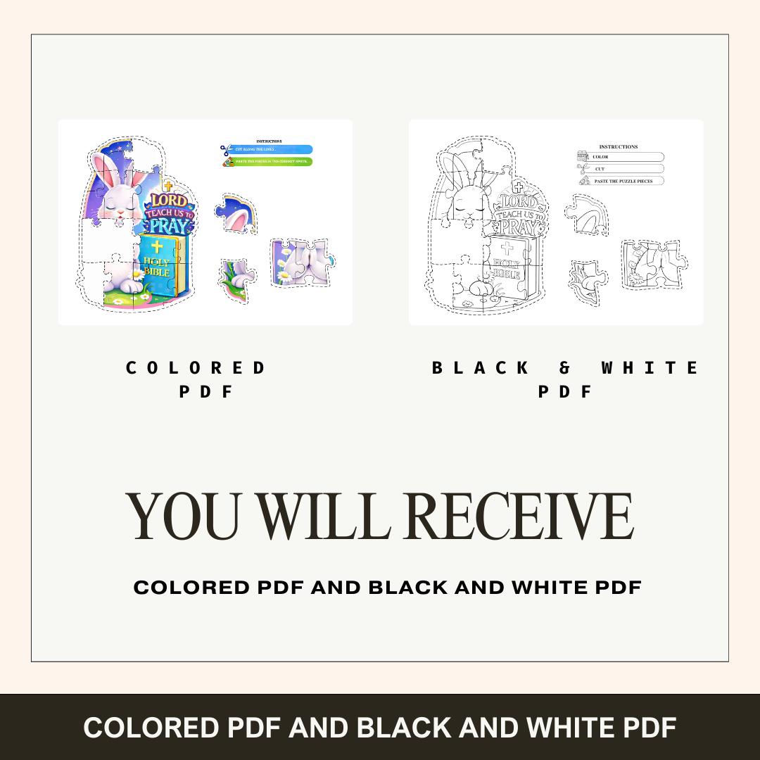 Lord's Prayer Bible Craft | Color, Cut, Paste Activity (instant ...
