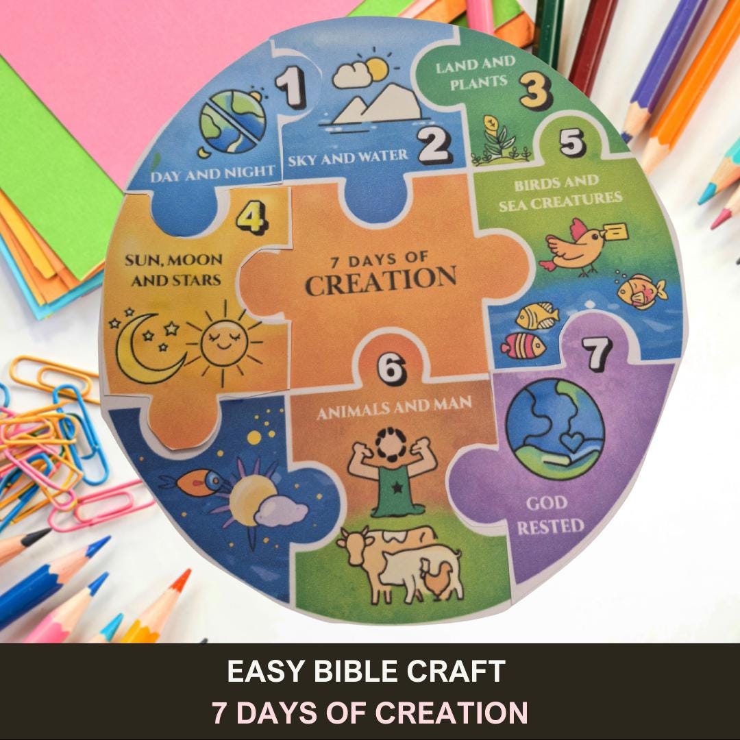 7 Days of Creation, Easy Bible Craft - Etsy UK