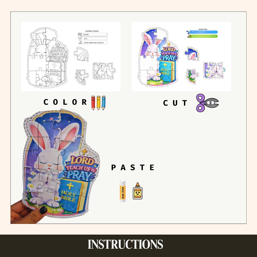 Lord's Prayer Bible Craft | Color, Cut, Paste Activity (instant ...