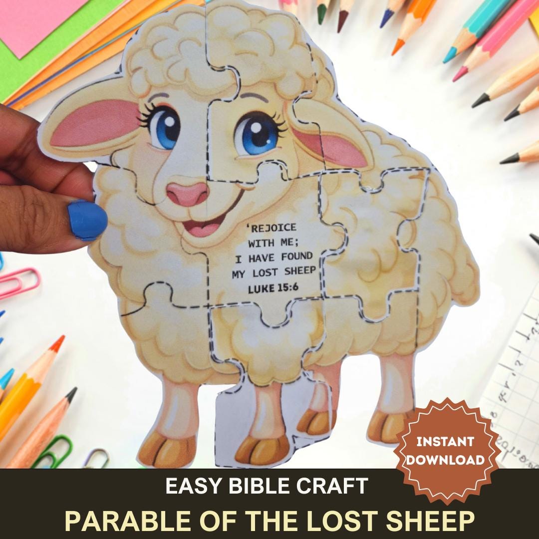 Lost Sheep Bible Craft | Color, Cut, Paste Puzzle (digital Download) - Etsy