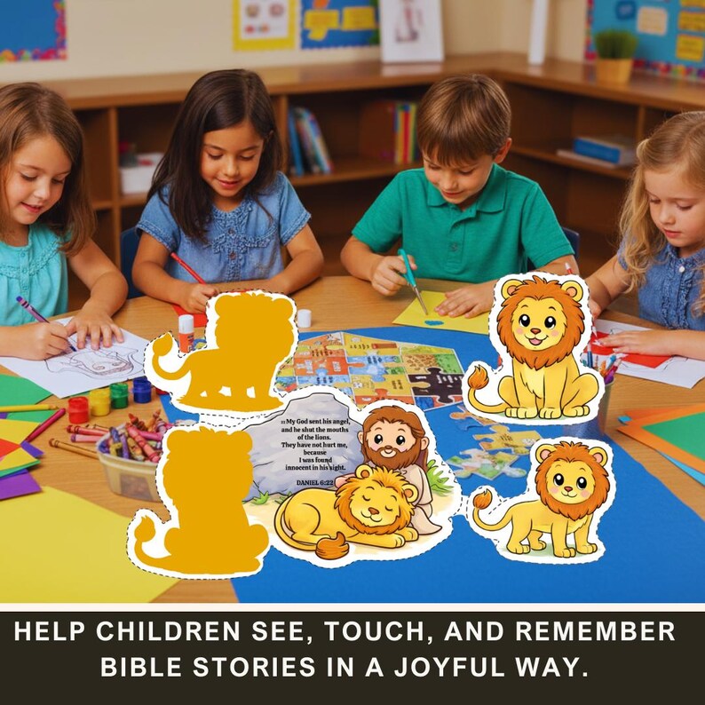 Daniel in the Lions’ Den Bible Craft for Kids | Easy Color Cut and ...
