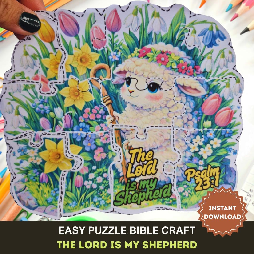 Psalm 23 Bible Puzzle Craft | Sunday School Activity (instant Download ...