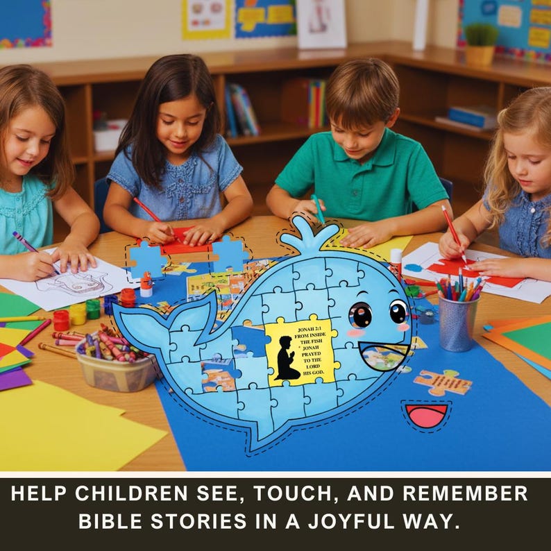 Jonah and the Whale Bible Craft | Sunday School Puzzle (printable ...