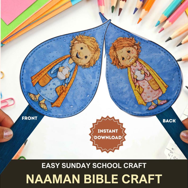 Naaman Bible Fan Craft | Sunday School Obedience Lesson (digital ...