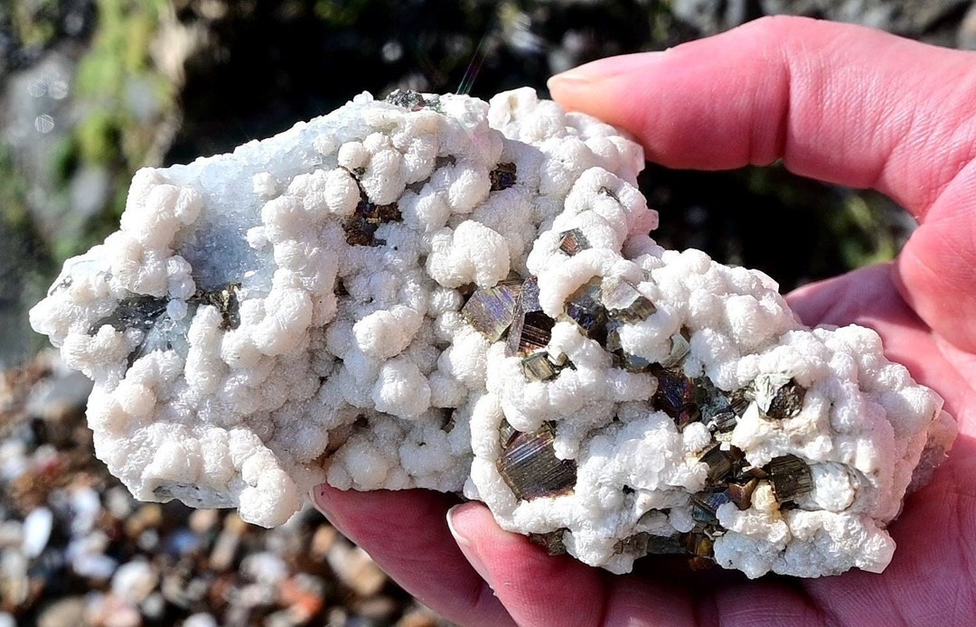 Quartz Cluster, Pyrite Cube, Botryoidal Calcite Rock, Bulgarian ...