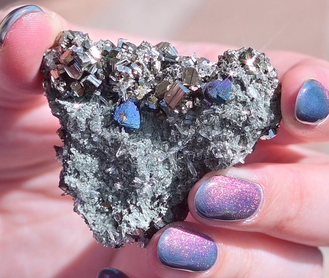 Covellite, Quartz, Chalkopyrite, Pyrite, Sphalerite, Rare Bulgarian ...