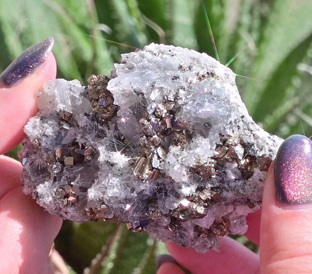 Quartz Crystal, Pyrite Druse, Quartz Specimen, Crystal Cluster, Pyrite ...