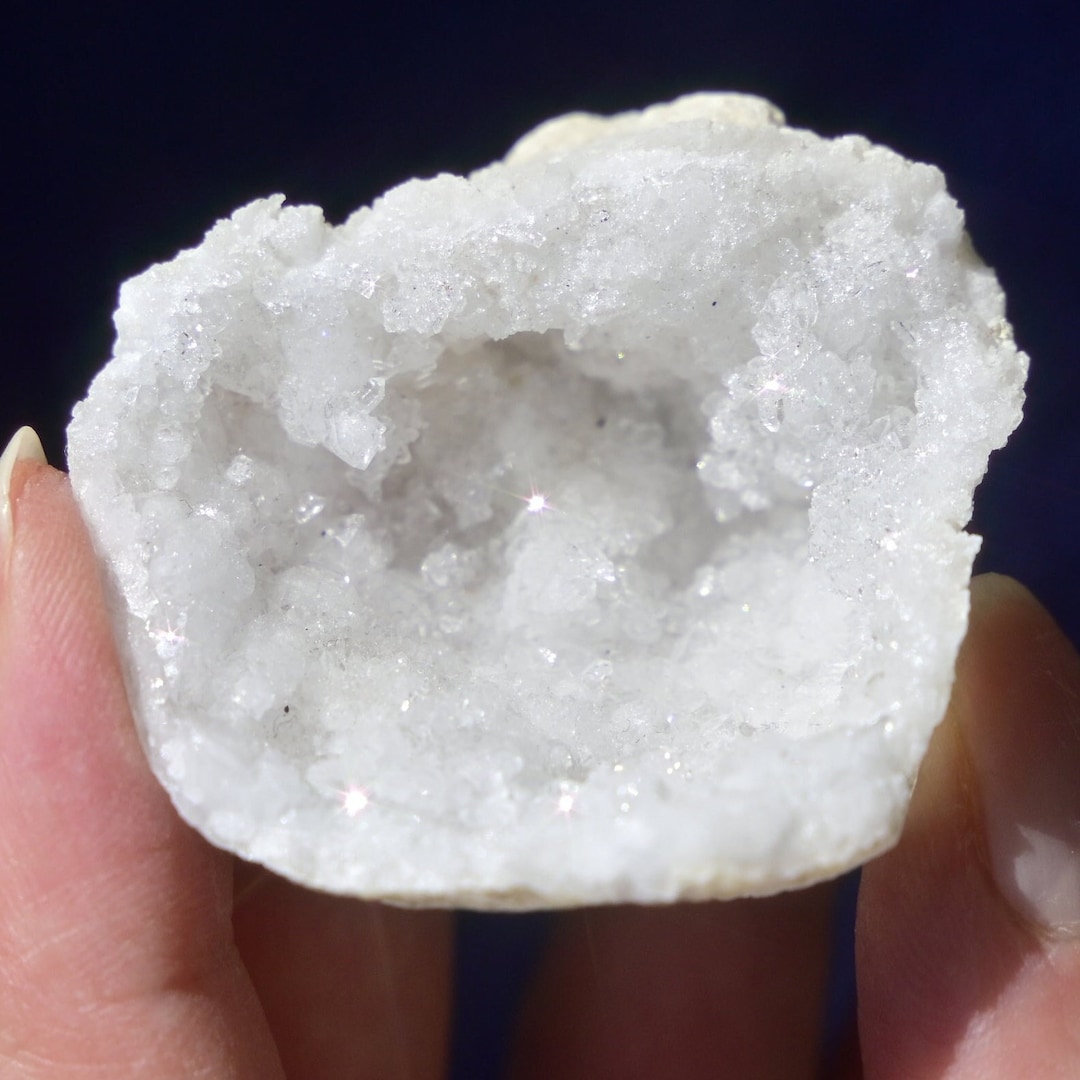Quartz Druzy Geode: Shiny Crystal Cluster, Home Decor From Morocco - Etsy