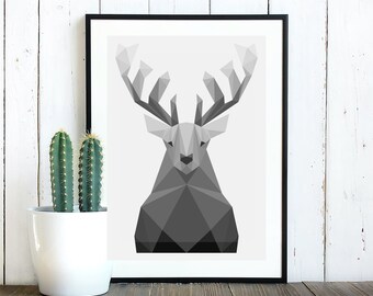 Geometric Stag Svg - Etsy UK