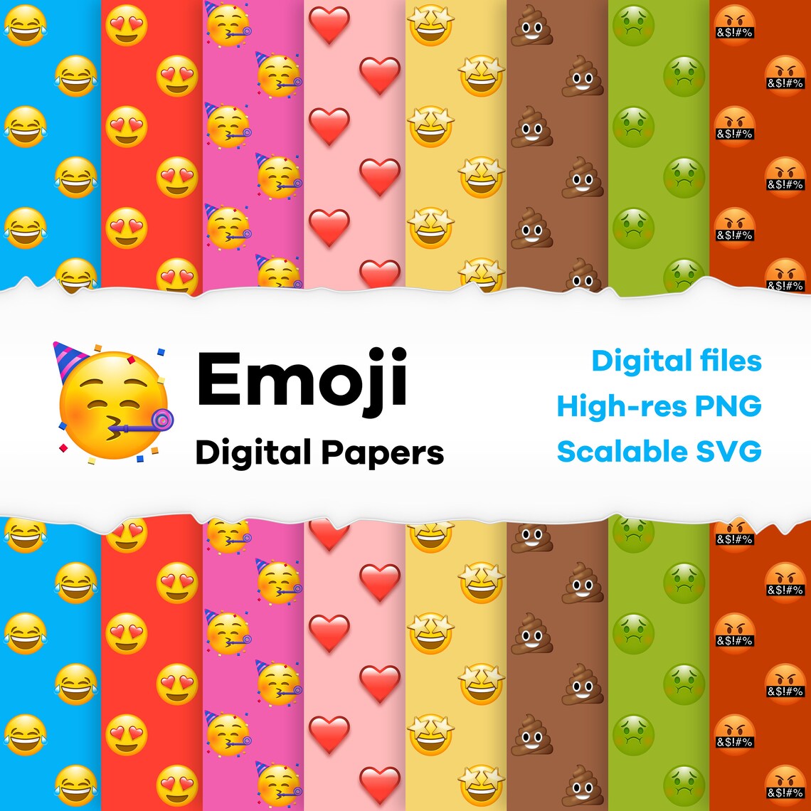 Emoji Digital Paper - PNG + SVG - High Resolution and Scalable ...