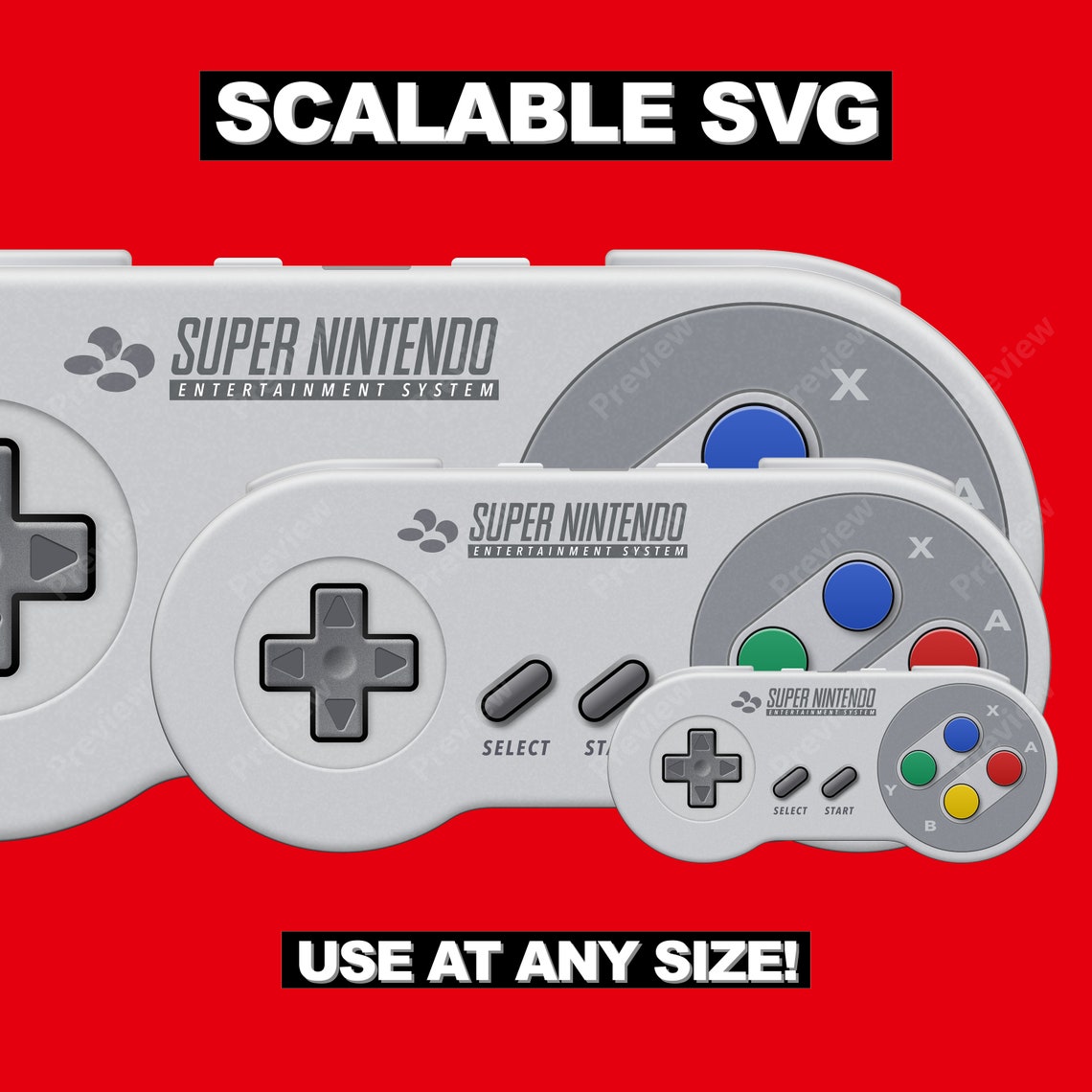 Snes Controller - PNG + SVG + PDF - High Resolution, Scalable ...
