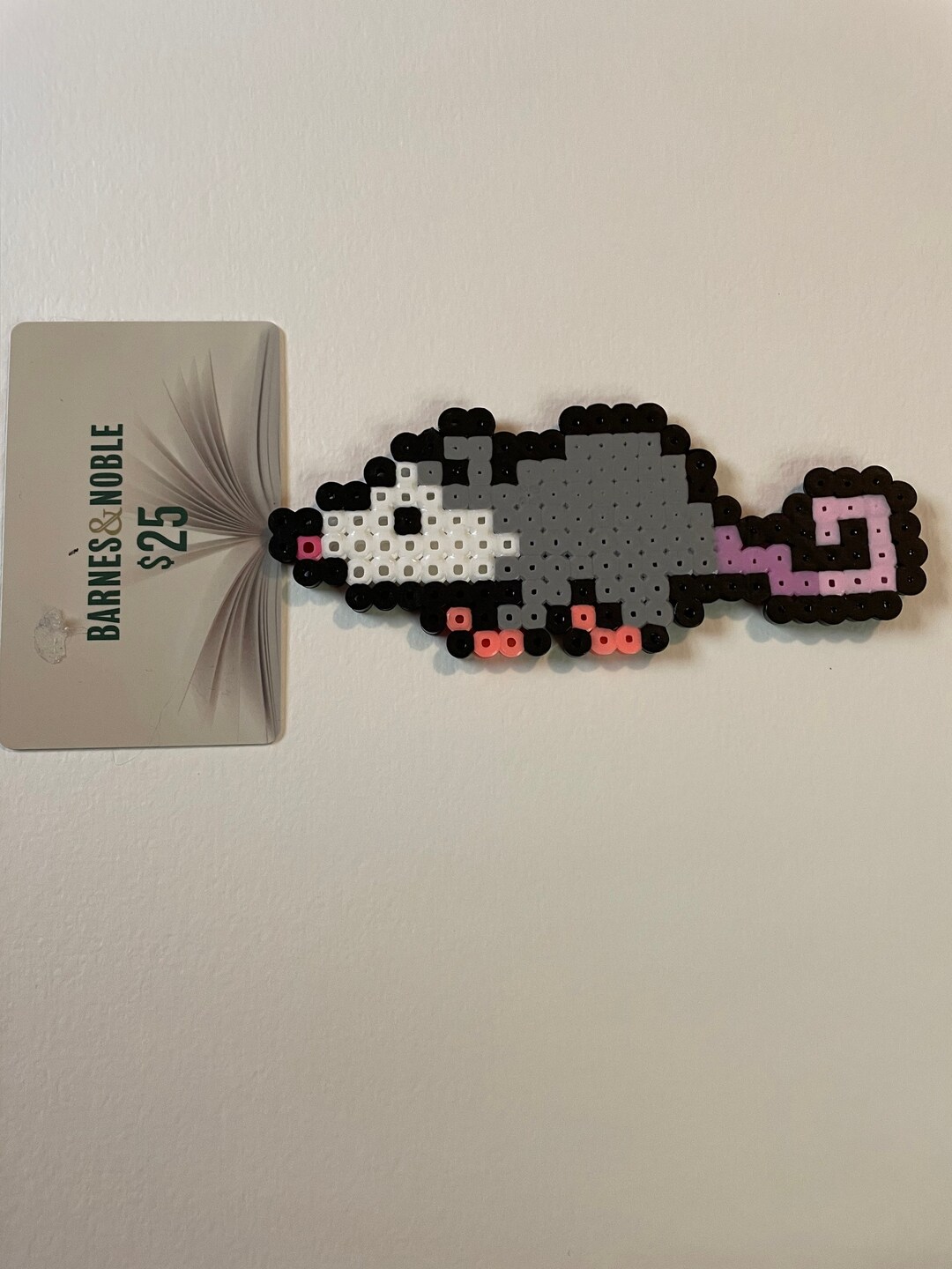Opossum Perler Bead Art, Possum, Keychain, Wall Art, Car Decor ...
