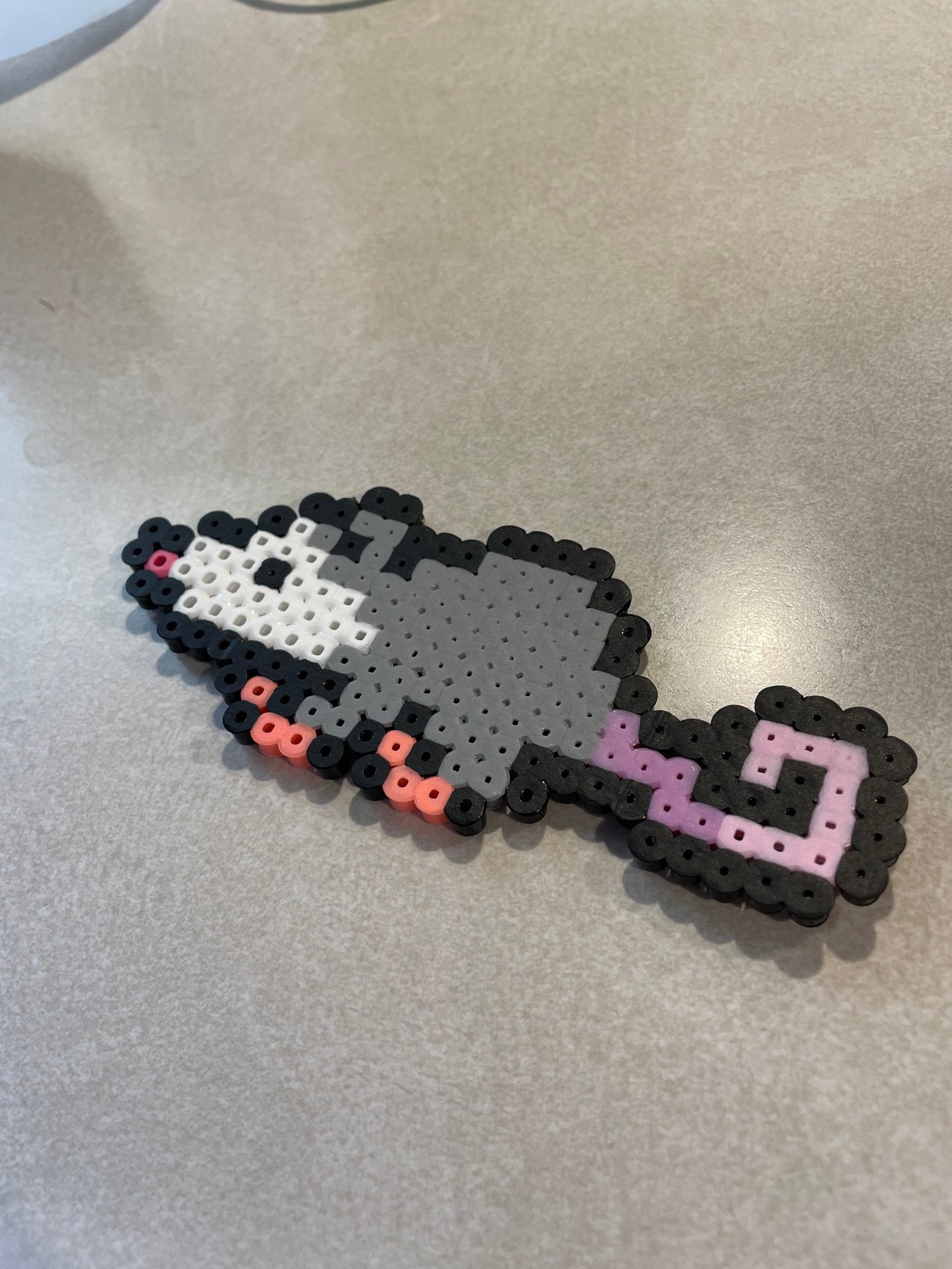 Opossum Perler Bead Art, Possum, Keychain, Wall Art, Car Decor ...