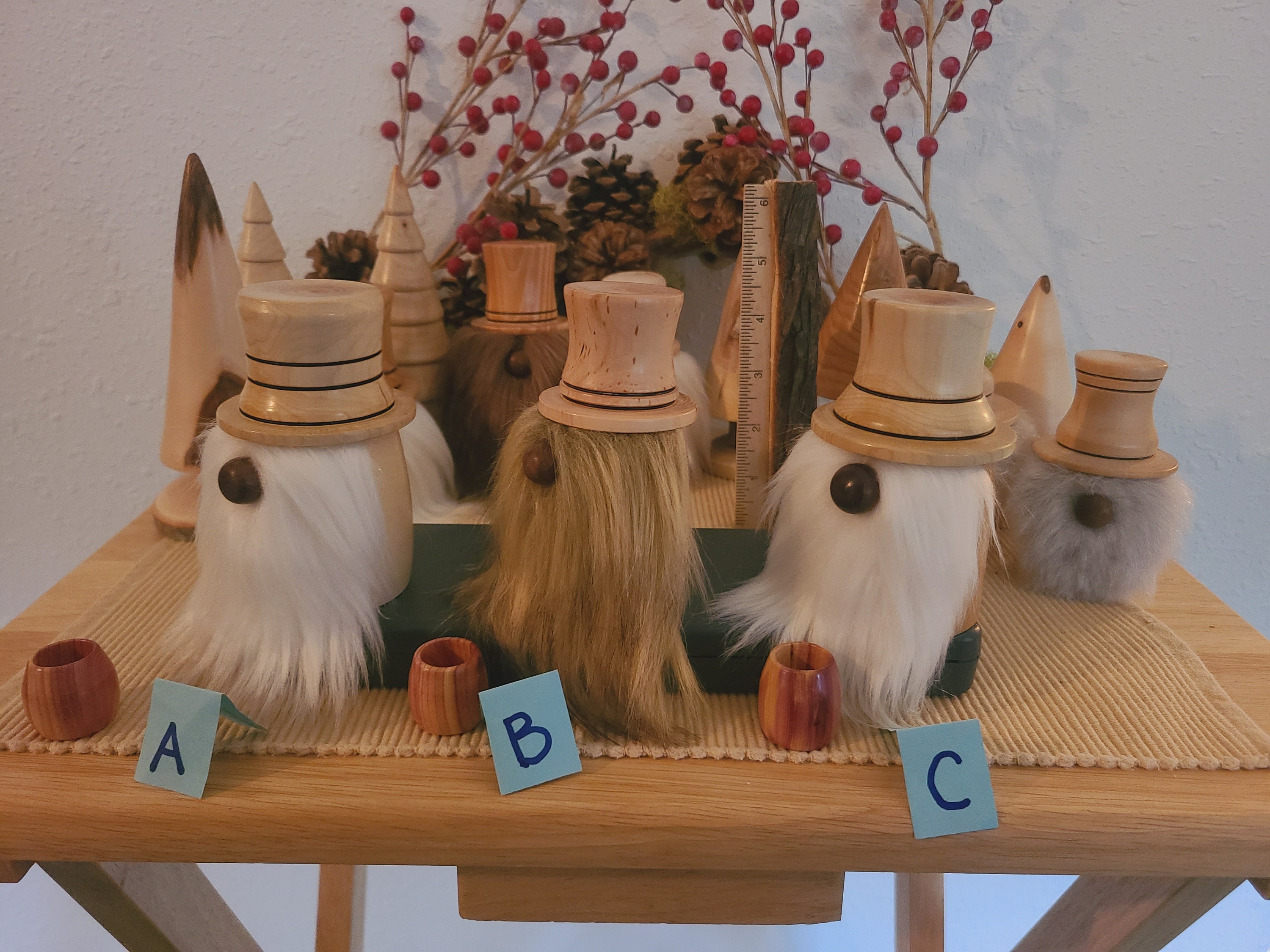 Festive Wood Turned Gonks Choose Your Favorite Handmade Gnome - Etsy