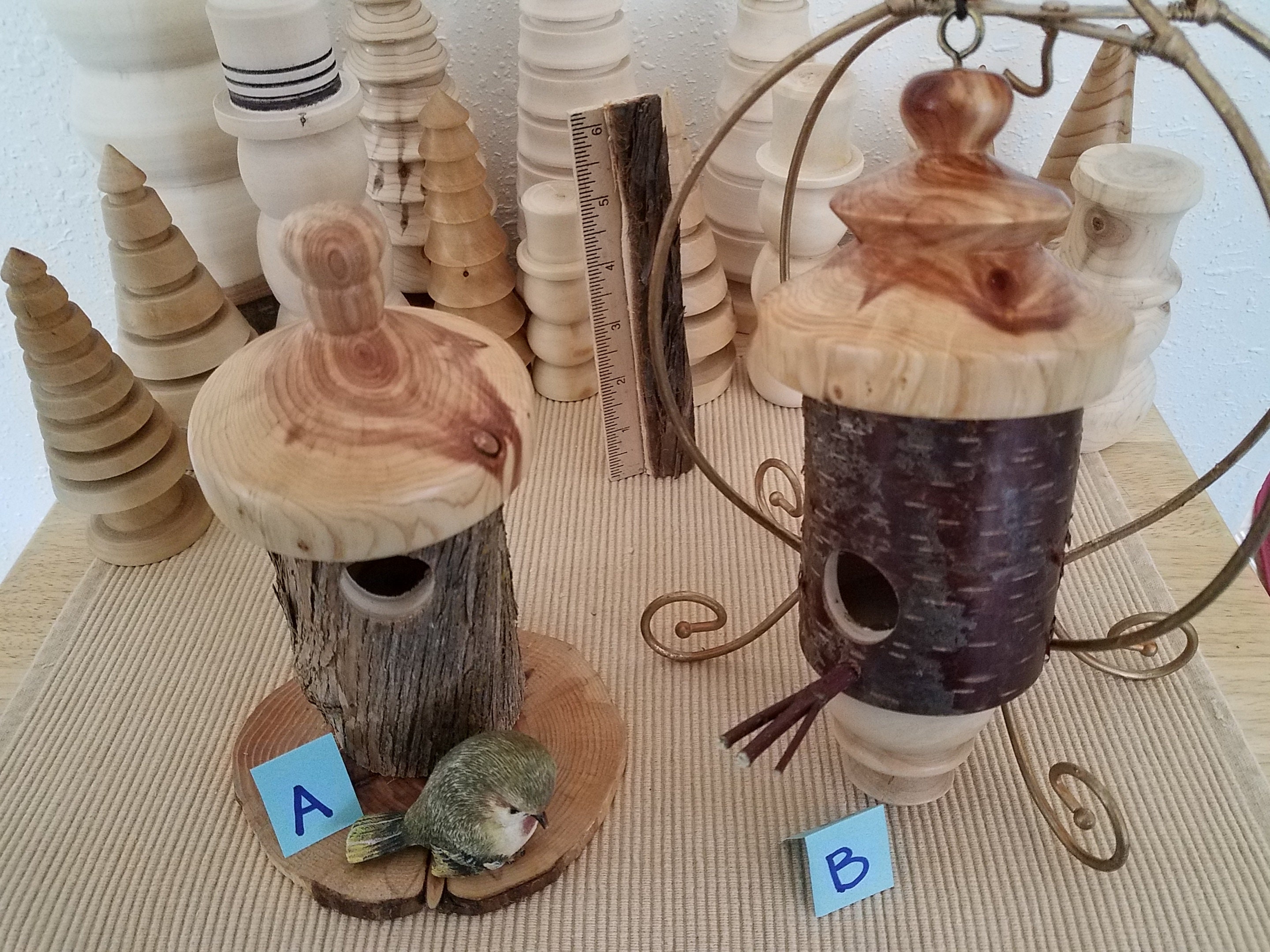 Ornamental Wood Turned Bird House - Choose Hanging or Table Top - Etsy
