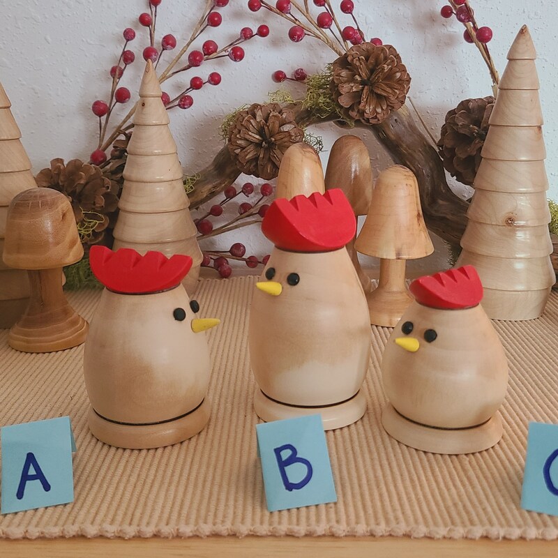 Wooden Chickens - Etsy