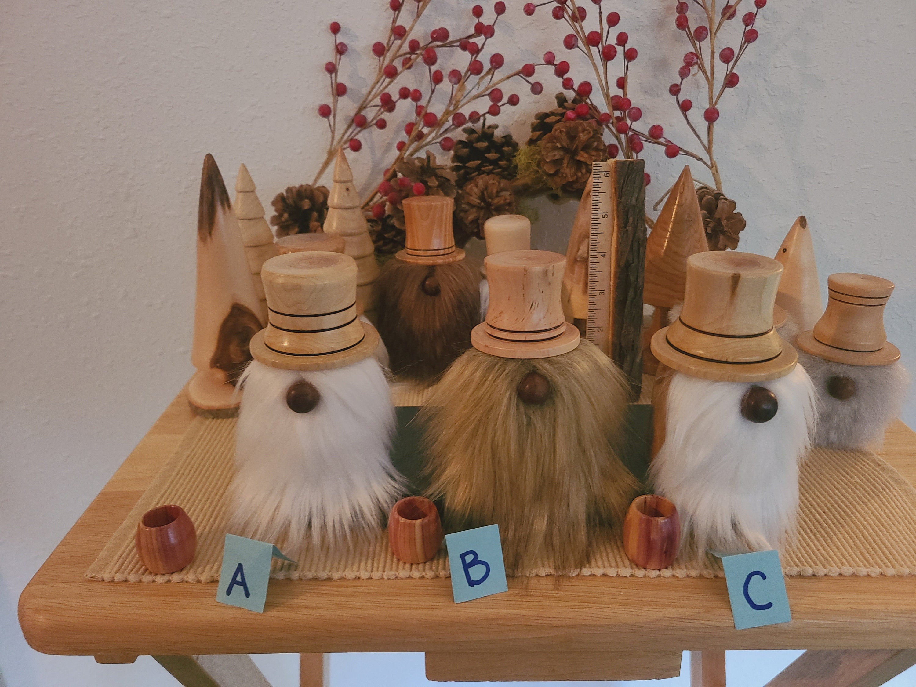 Festive Wood Turned Gonks Choose Your Favorite Handmade Gnome - Etsy