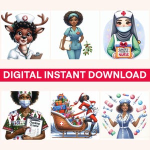 Christmas Nurse Clipart, Snowman Nurse Digital Art, Cute Xmas Nurse ...