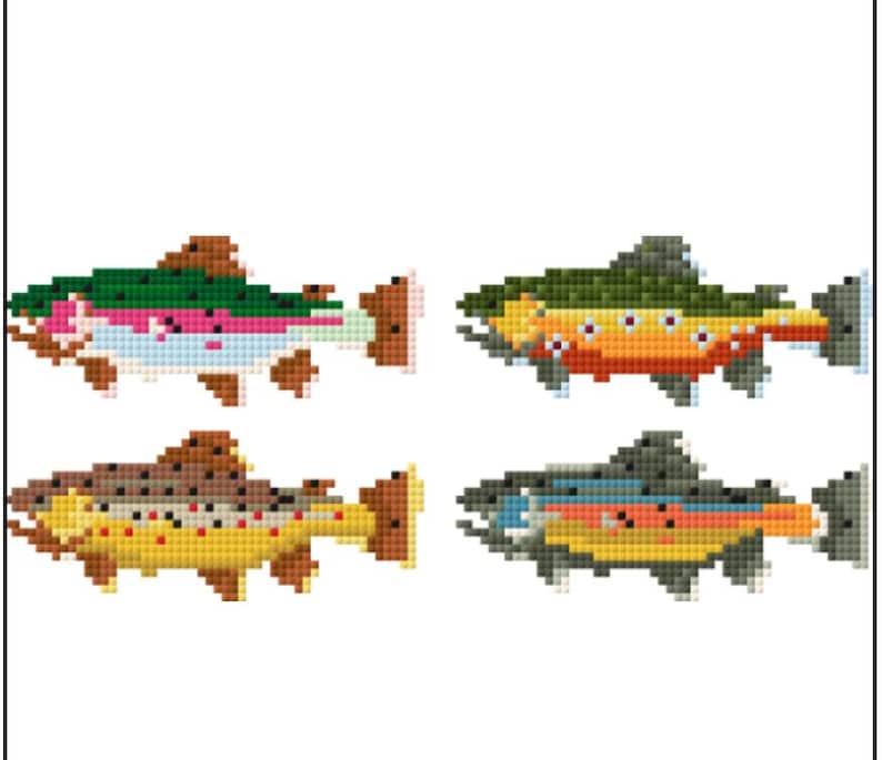Trout Cross Stitch Pattern - Etsy