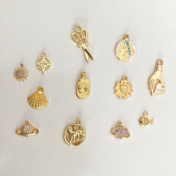 Gold Charm Necklace - Etsy