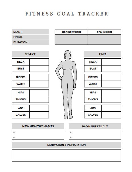 Fitness Workout Tracker Printable Digital Download PDF | Exercise Log ...