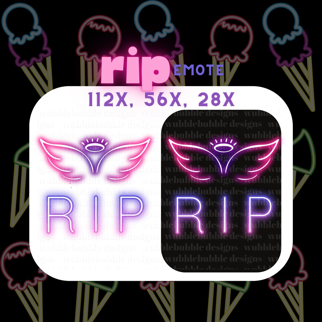 Cute RIP Emote | Angel Emote | Neon | 112x112, 56x56, 28x28 - Etsy