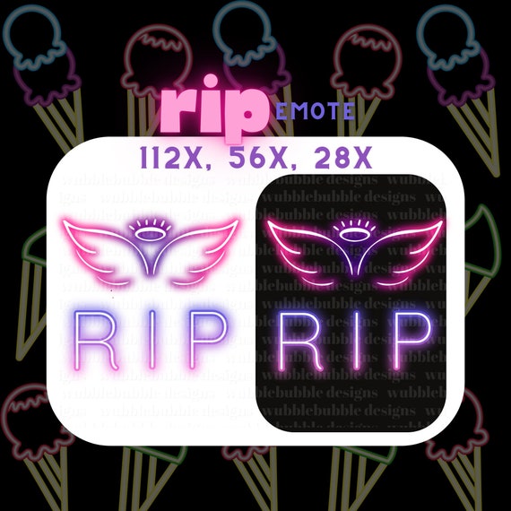 Cute RIP Emote Angel Emote Neon 112x112 56x56 28x28 - Etsy