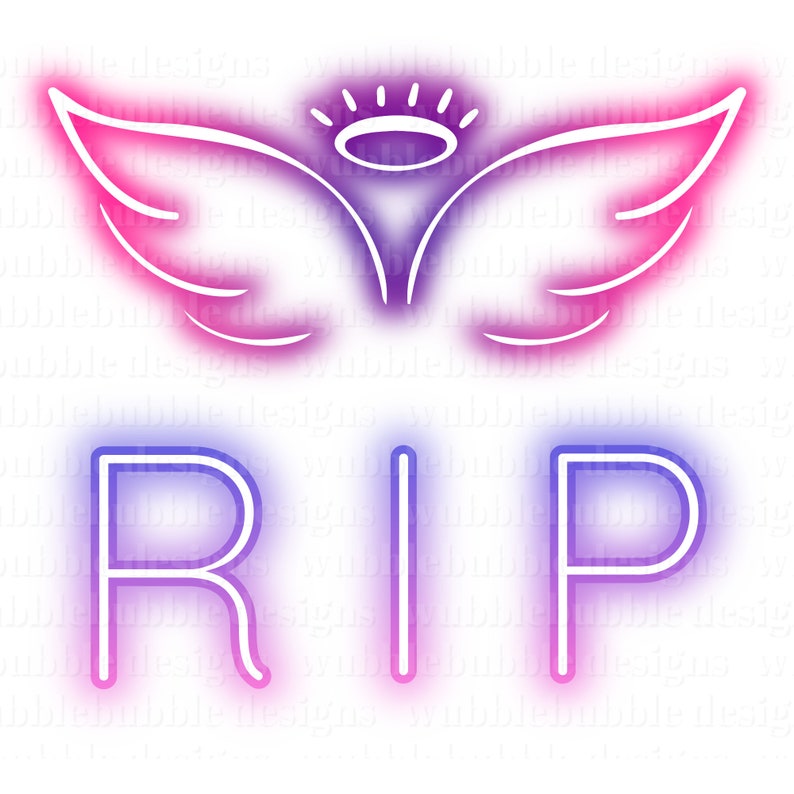 Cute RIP Emote | Angel Emote | Neon | 112x112, 56x56, 28x28 - Etsy