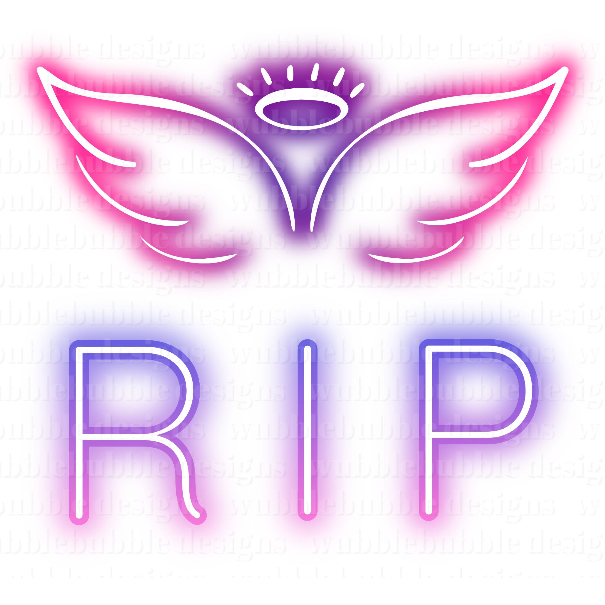 Cute RIP Emote Angel Emote Neon 112x112, 56x56, 28x28 - Etsy