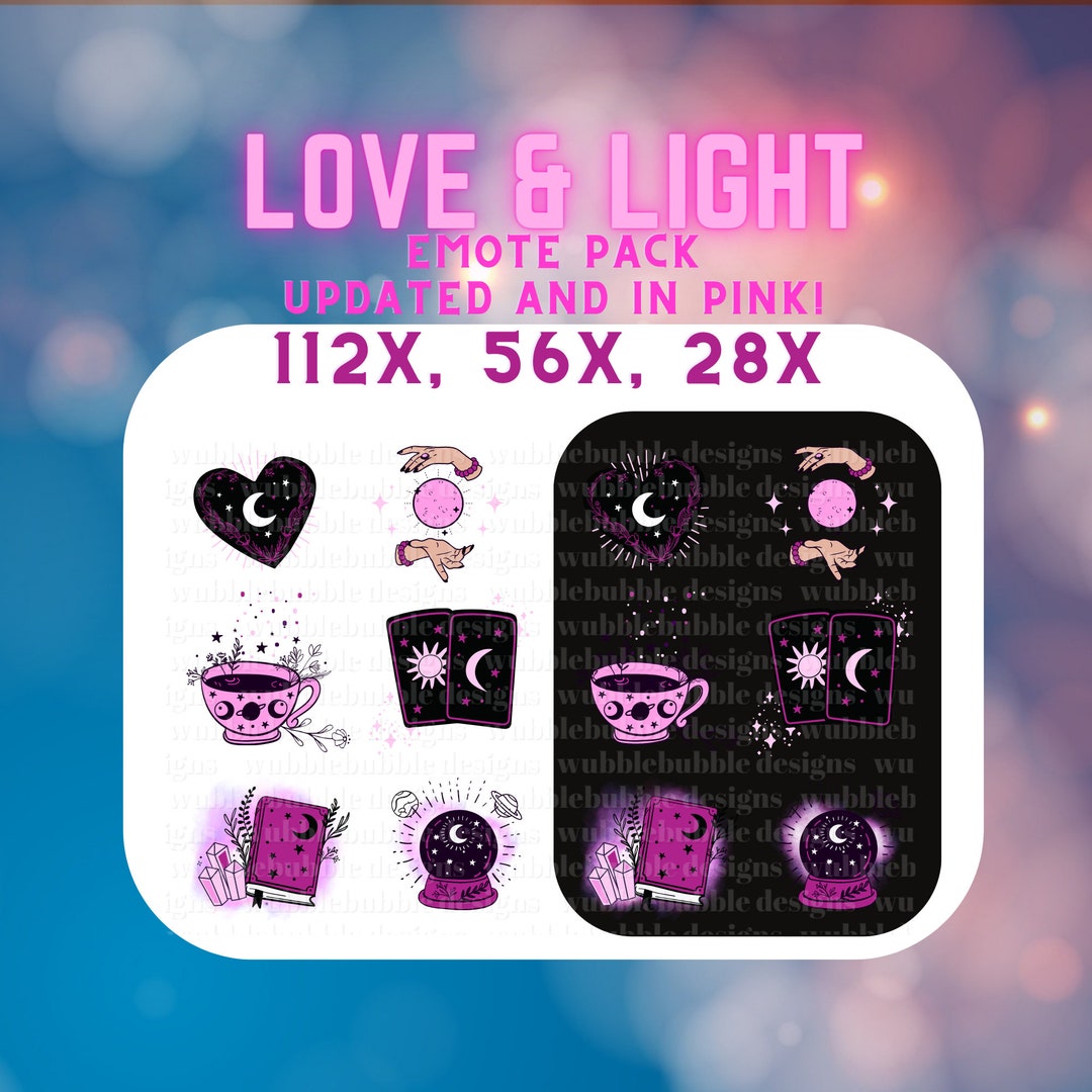 Love and Light Emote Pack in PINK | Witchy Emotes Wicca Wiccan Tarot ...