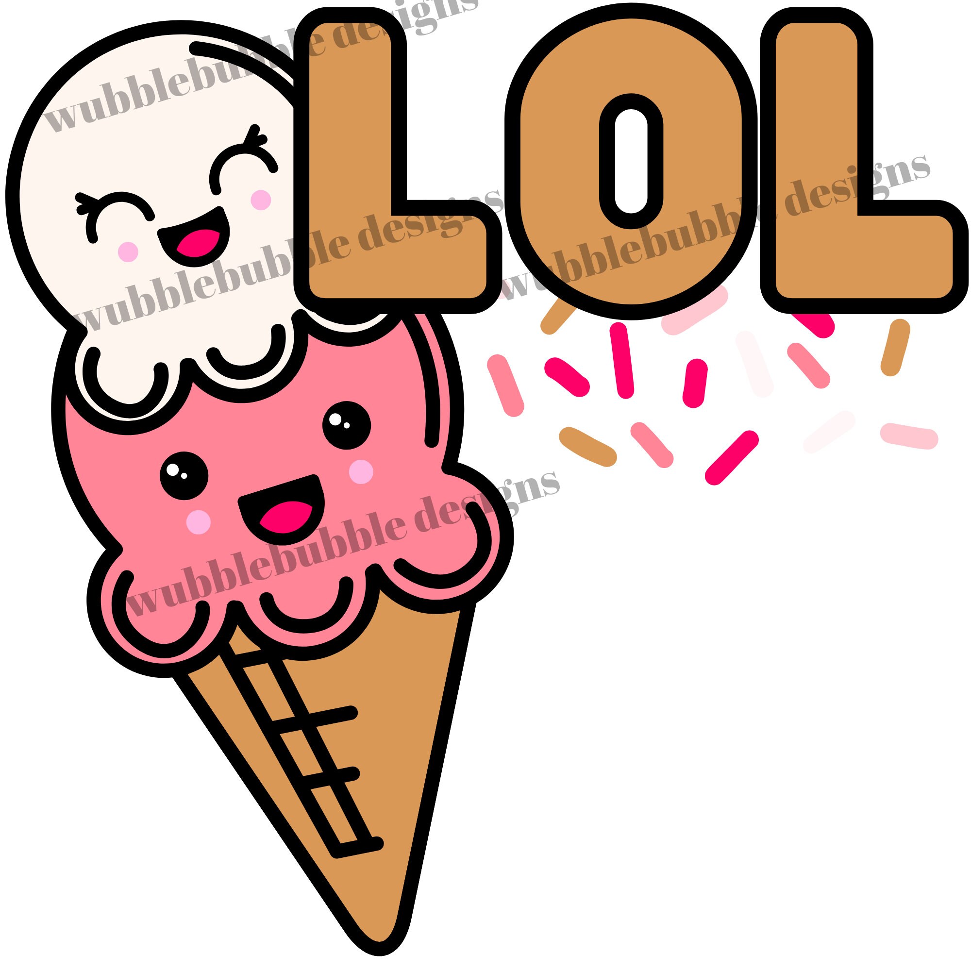 Kawaii Food Emotes | Pink! | Pack #3 | LOL Ice Cream, Cute Waffle, NUM ...