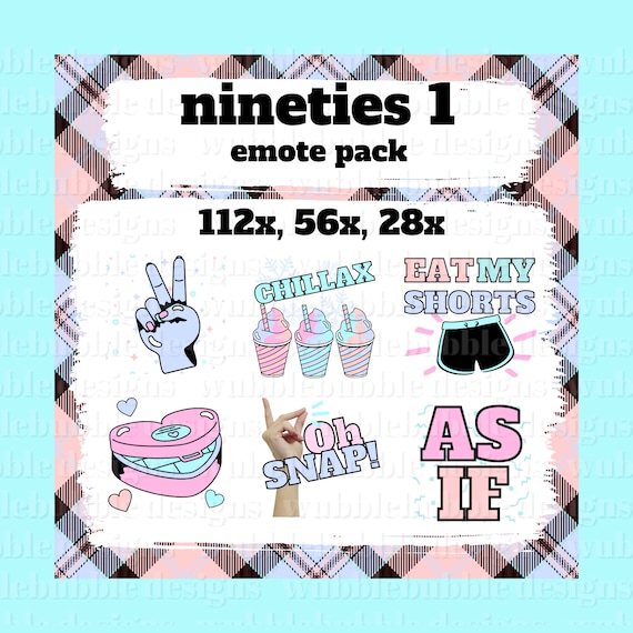 Nineties 90s Emote 6 Pack - Etsy