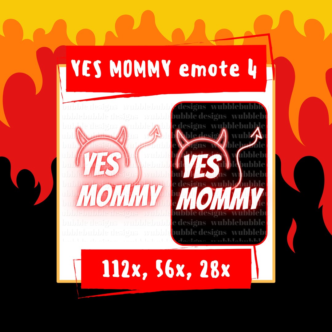 YES EMOTE | Horn Devil Demon Mommy | Neon | Red | Yes MOMMY! #4 - Etsy