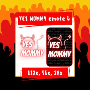 YES EMOTE | Horn Devil Demon Mommy | Neon | Red | Yes MOMMY! #4 - Etsy