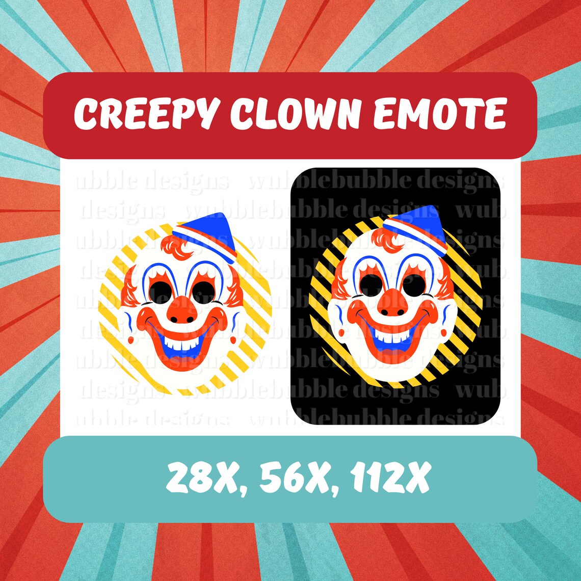 CREEPY CLOWN EMOTE Halloween Emote for Twitch Discord - Etsy