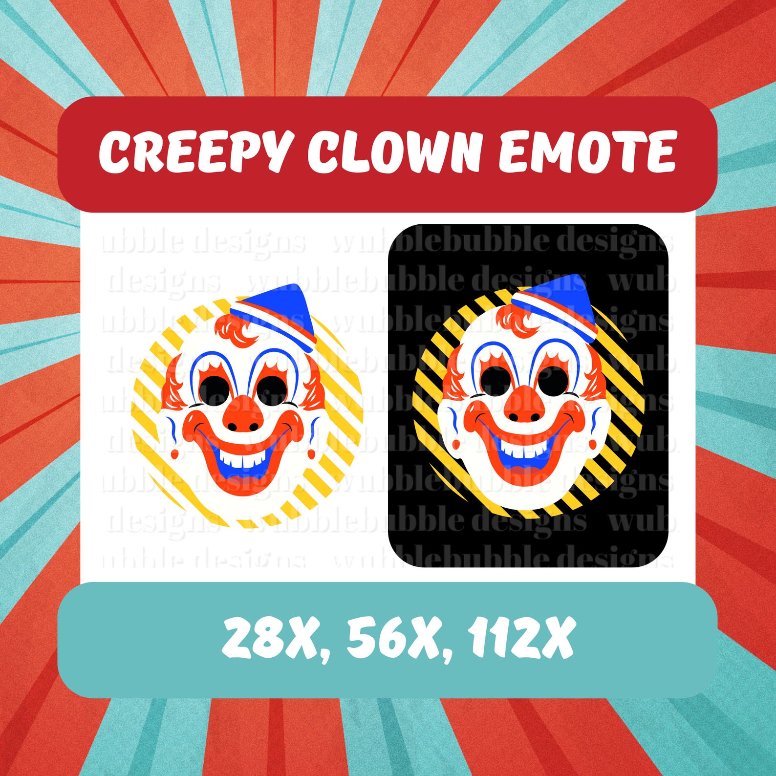 CREEPY CLOWN EMOTE Halloween Emote for Twitch Discord - Etsy