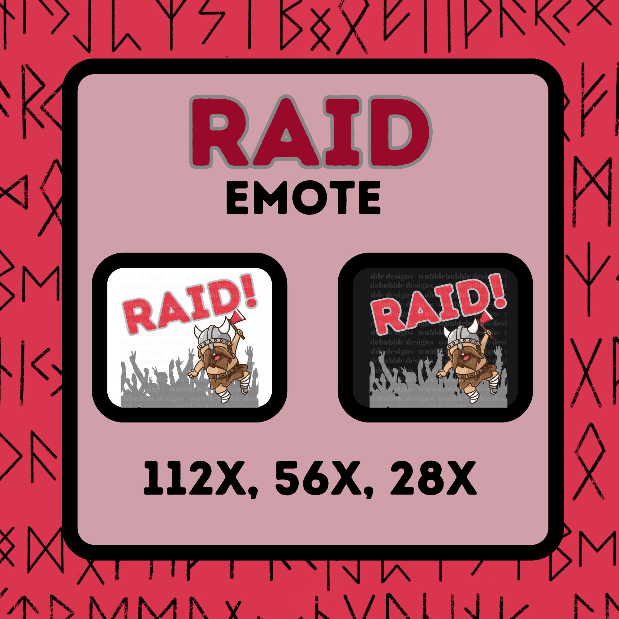 RAID EMOTE VIKING Emote Twitch or Youtube Emote 112x112, 56x56, 28x28 ...