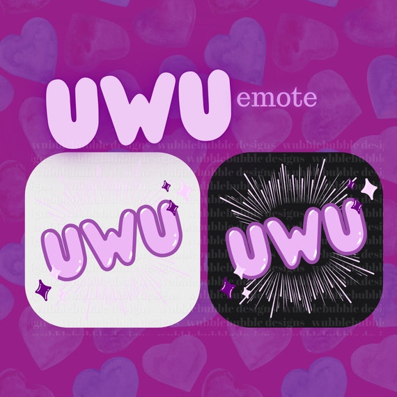 Kawaii UWU Emote Cute Purple Uwu Uwu Uwu - Etsy