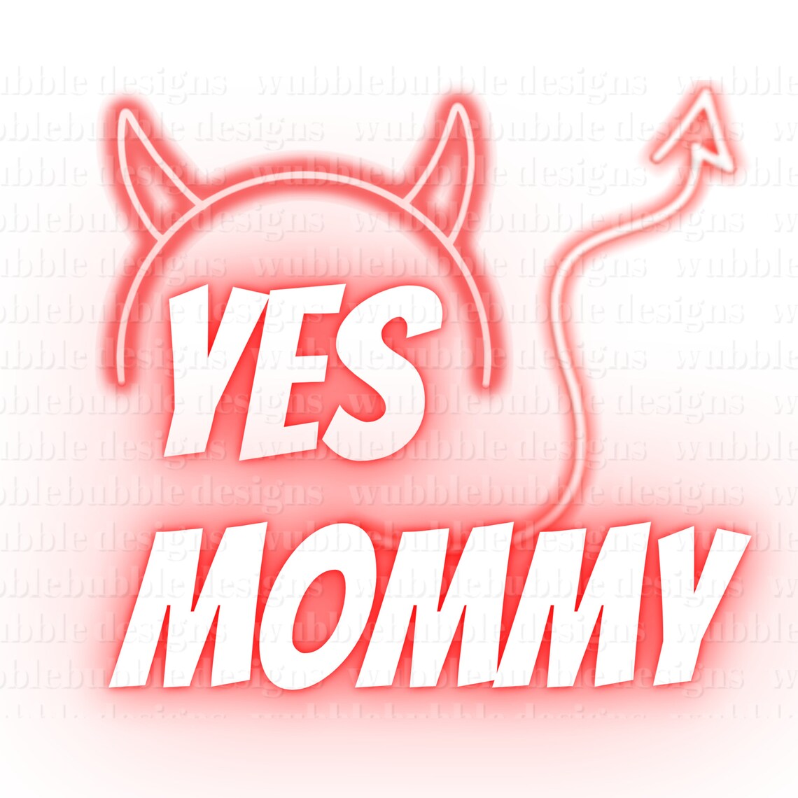 YES EMOTE | Horn Devil Demon Mommy | Neon | Red | Yes MOMMY! #4 - Etsy