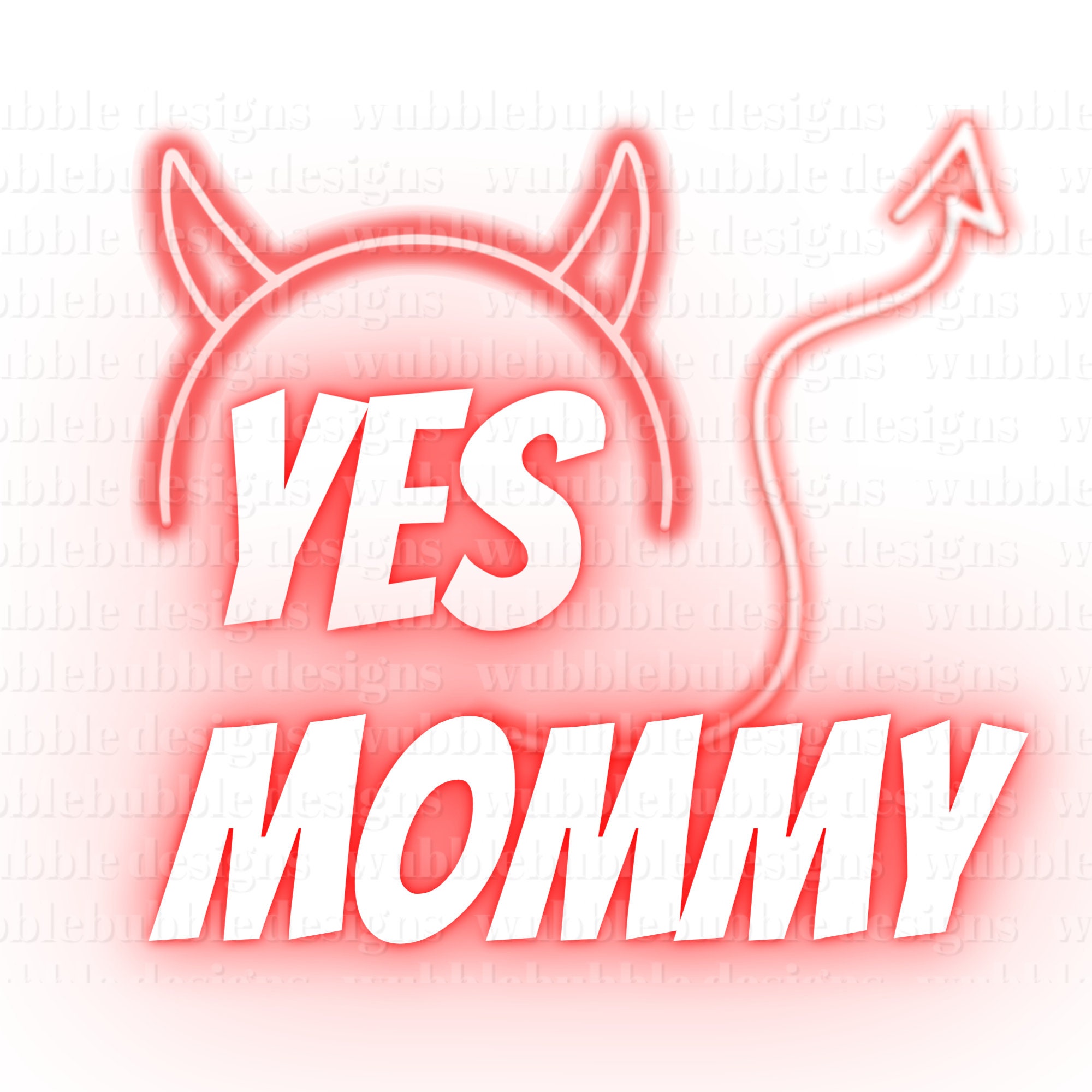 YES EMOTE | Horn Devil Demon Mommy | Neon | Red | Yes MOMMY! #4 - Etsy