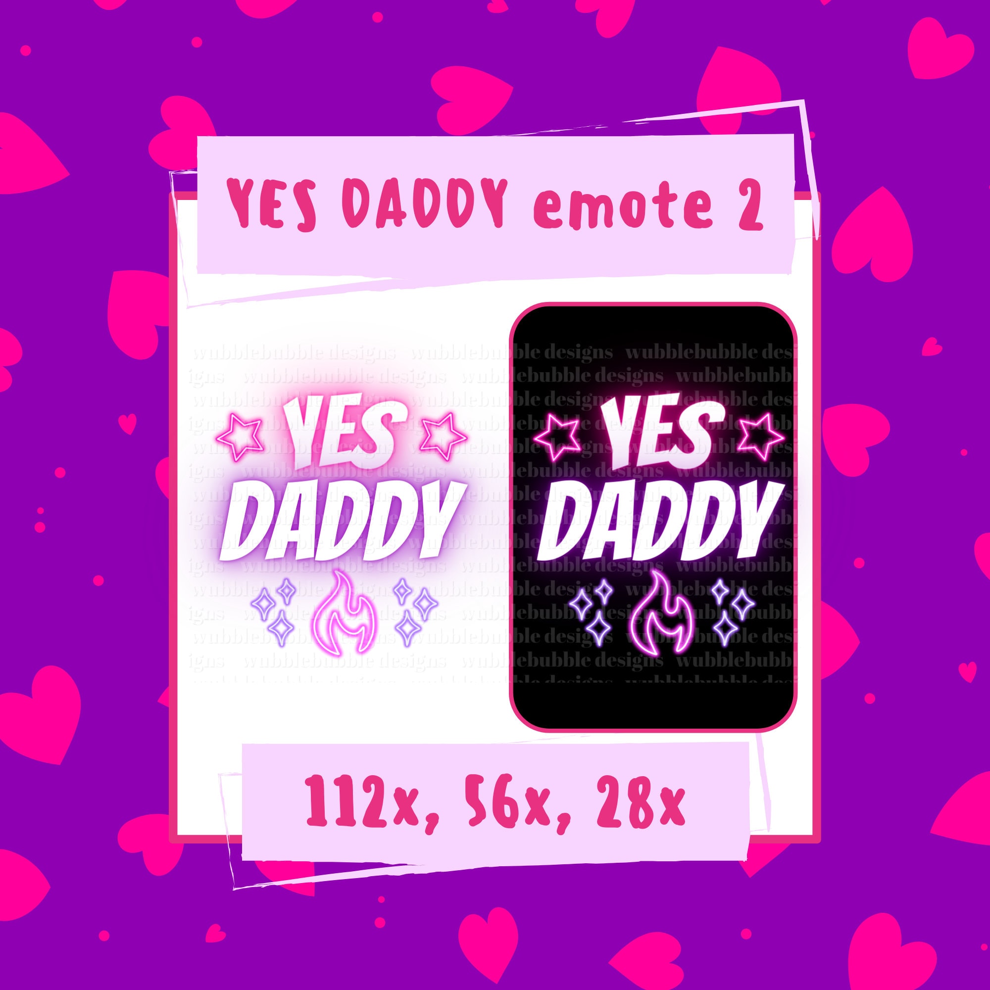 YES EMOTE | Fire Daddy | Neon | Purple, Turquoise, and Pink | Yes Daddy ...