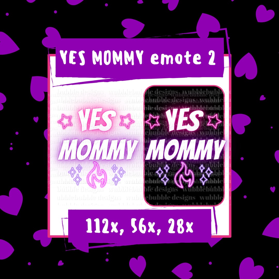 YES EMOTE | Mommy With Fire | Neon | Purple and Pink | Yes Mommy! - Etsy
