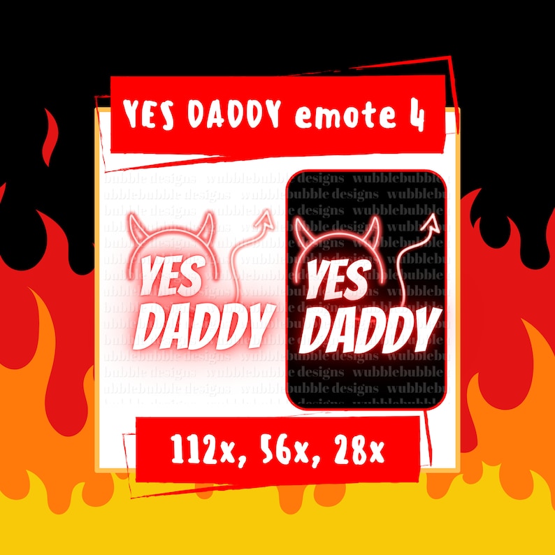 YES EMOTE Horn Devil Demon Daddy Neon Red Yes Daddy - Etsy